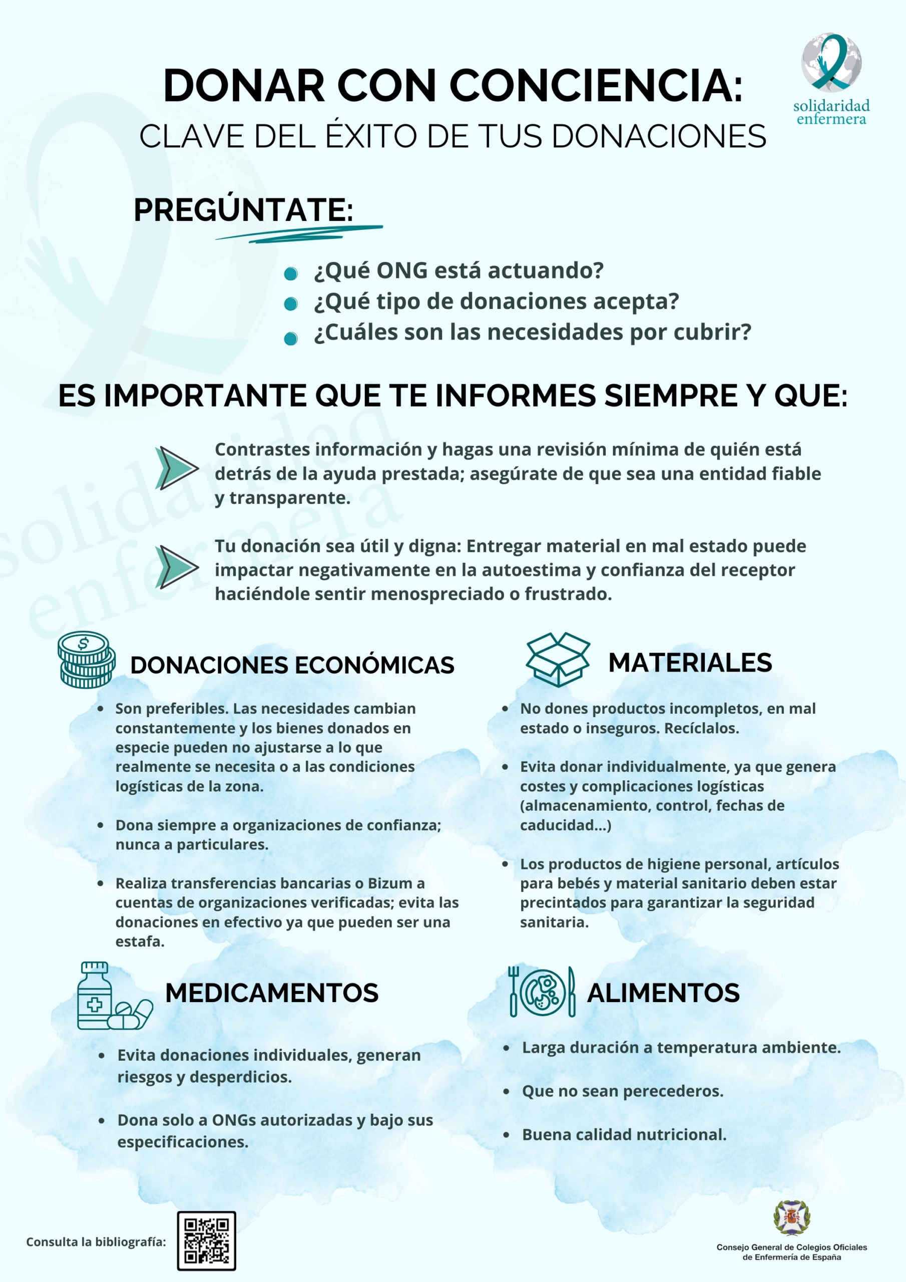 Solidaridad Enfermera publica una infografía con pautas para ‘donar con ...